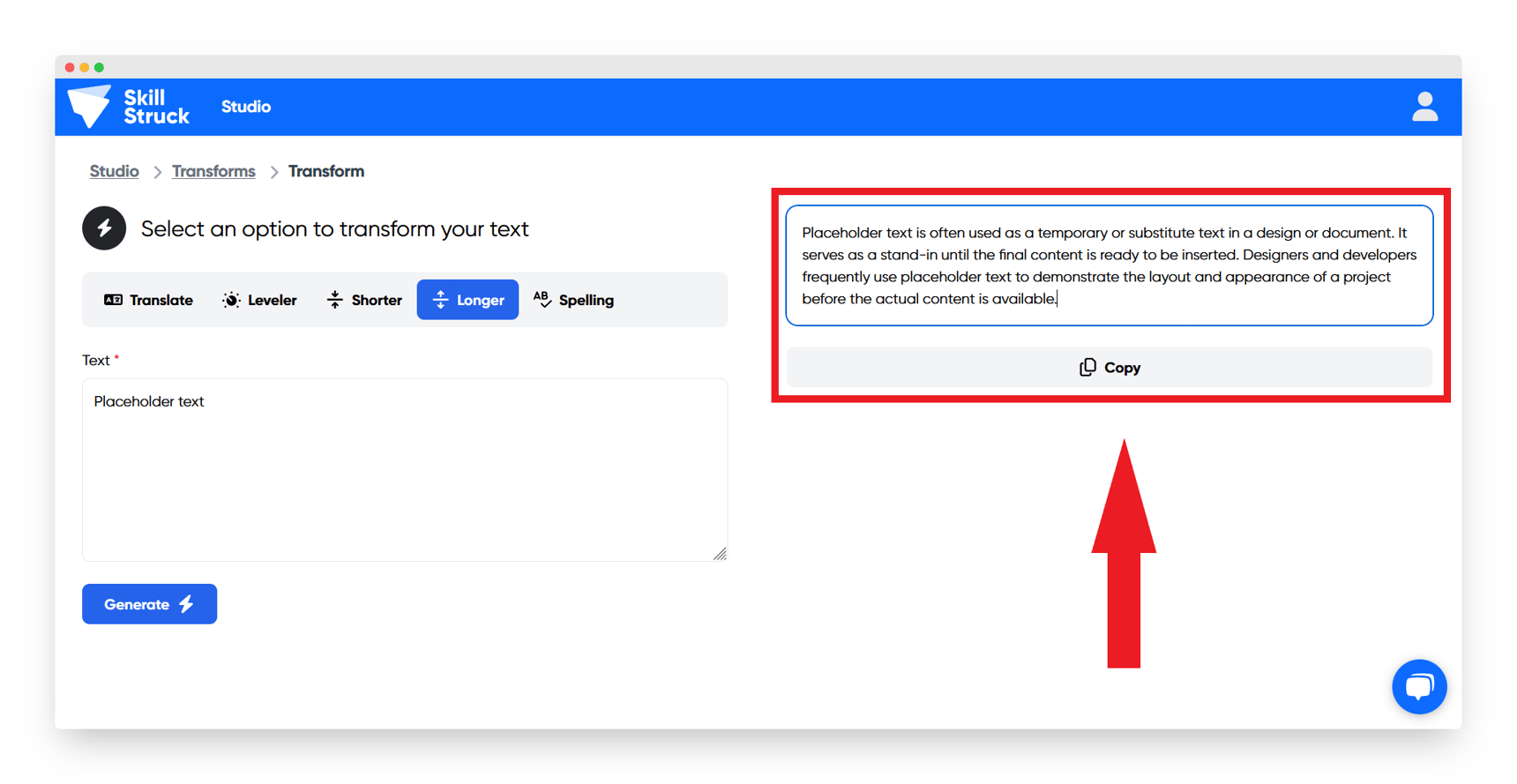 How to Use the Text Transformer in the Learning Studio