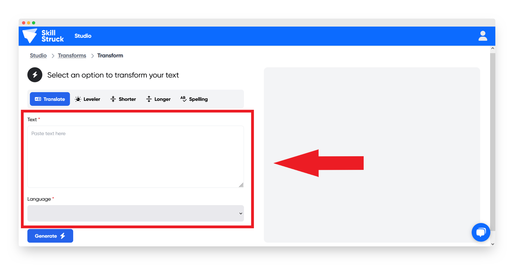 How to Use the Text Transformer in the Learning Studio