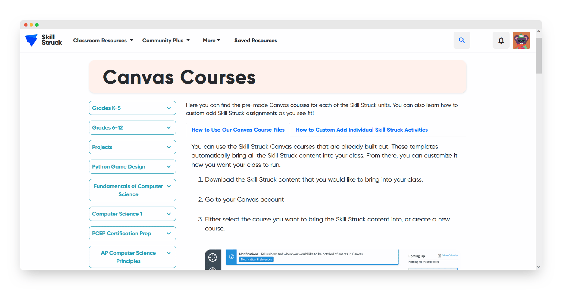 How to Use the Canvas Integration With Skill Struck (For Teachers)
