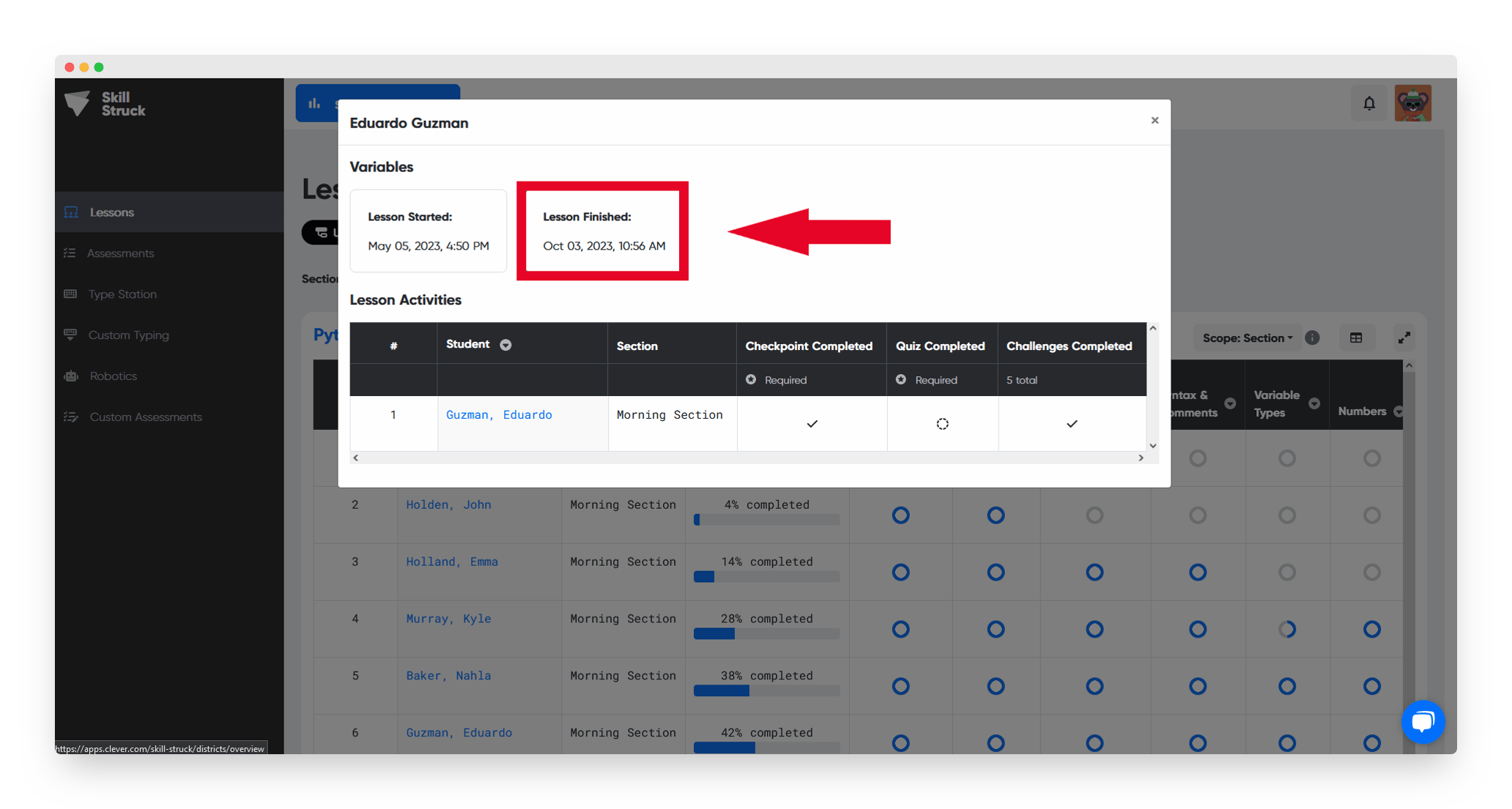 How to Mark a Lesson as Complete