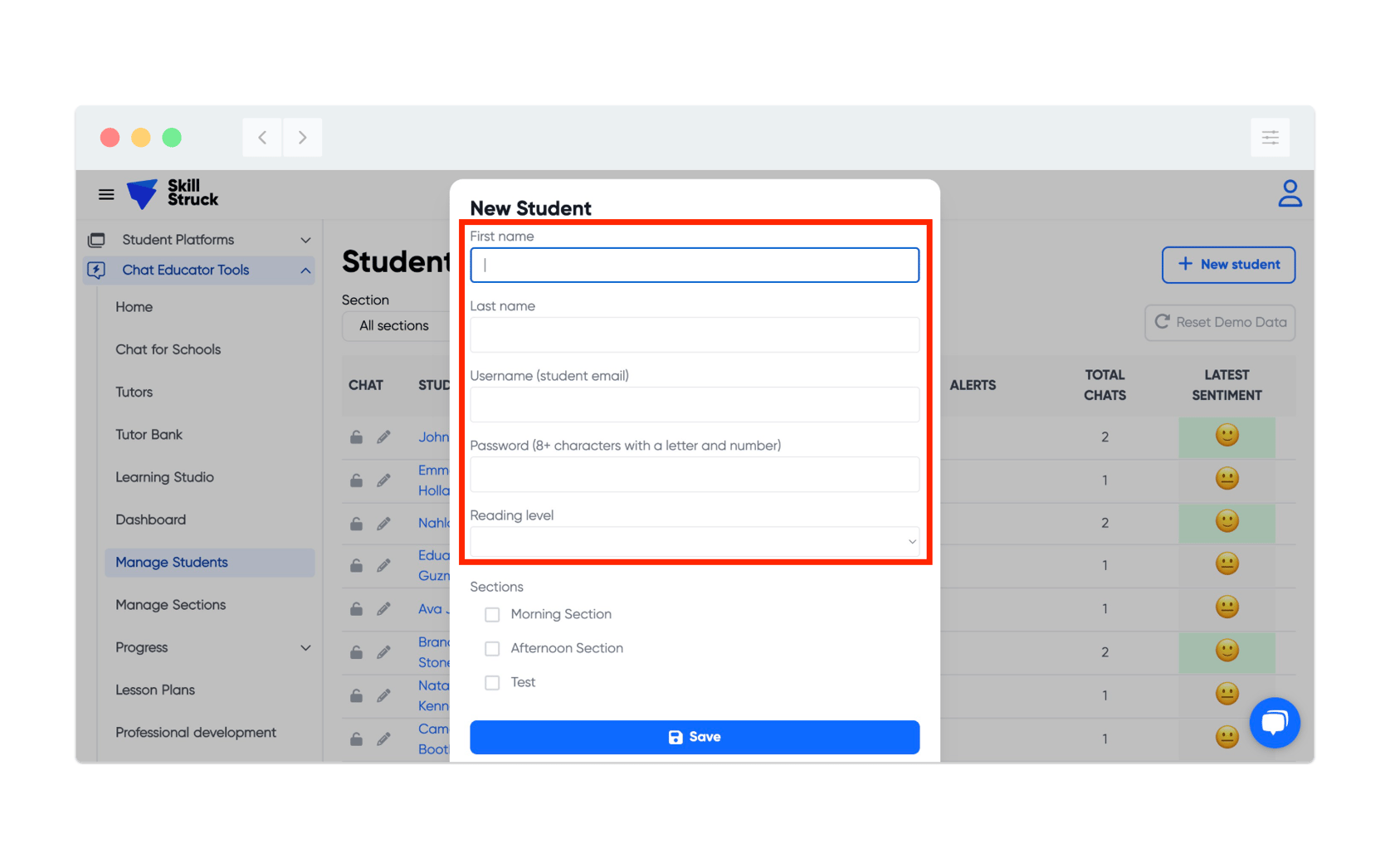 How to Add Individual Students in Chat for Schools